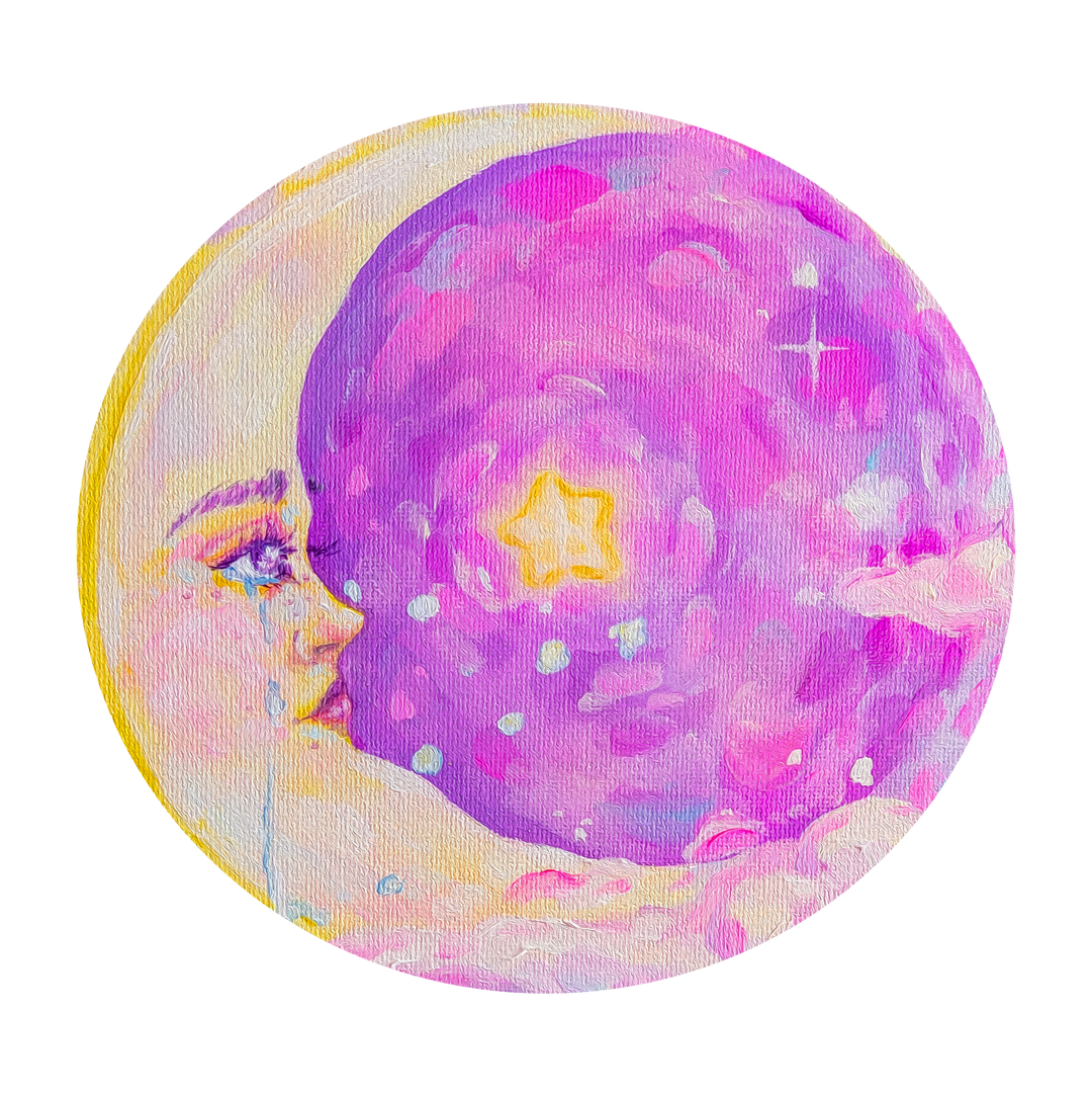 Weeping Moon Sticker – Shelby DeGarmo Art