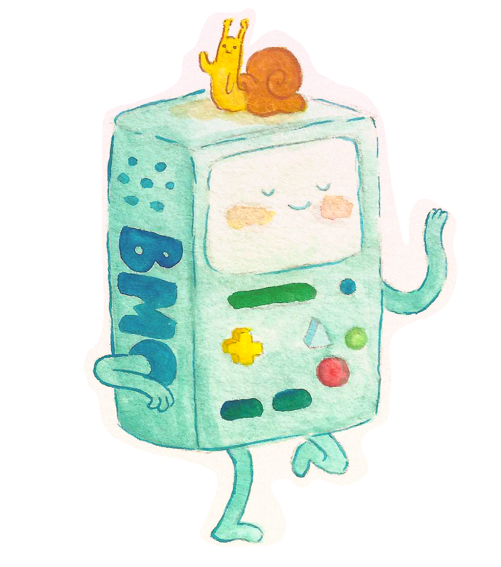 BMO Snail Sticker – Shelby DeGarmo Art